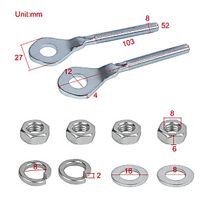 FLYPIG 0.4" 12MM Chain Axle Adjuster Tensioner for 50CC 70CC 90CC 110CC 125CC ATV Quad Dirt Bike Taotao Buyang Coolsport Kazuma Sunl Roketa CRF50 CRF70 CT70 XL75 XR50 XR70 XR80 XR100 Z50R Z50A Z50