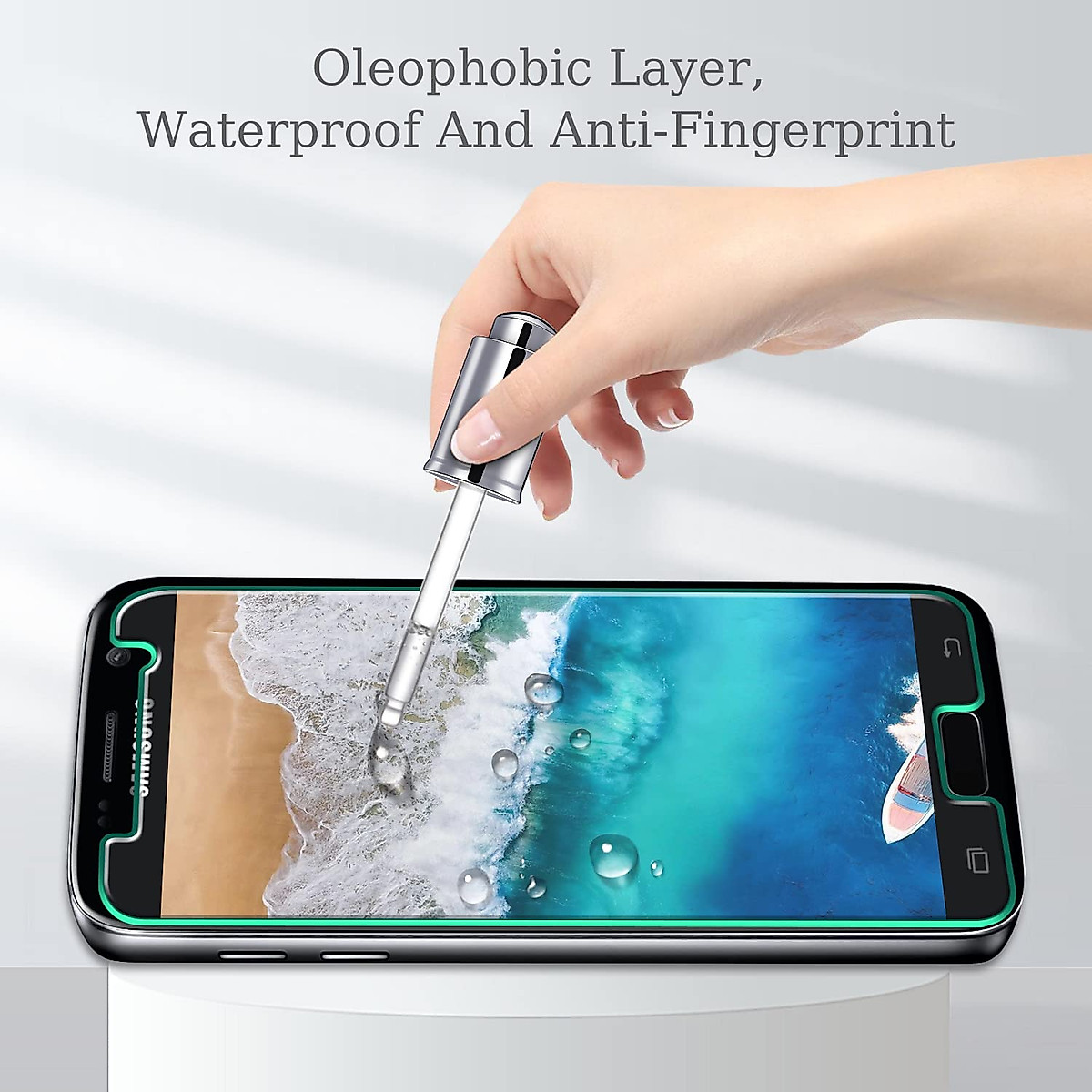 Pokolan [3-Pack] Screen Protector for Samsung Galaxy S7 Tempered Glass, 9H Hardness, Anti Scratch, Bubbles Free, Case Friendly