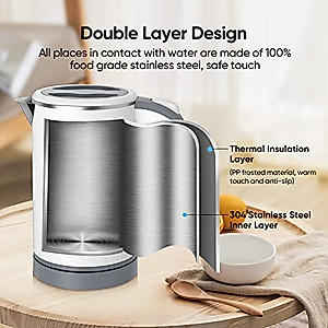 EVATEK Small Electric Kettle, Travel Mini Hot Water Boiler Heater, 304 Stainless Steel 0.8L Portable Electric Kettles for Boiling Water, 5 Mins Coffee Kettle Travel Teapot with Auto Shut-Off