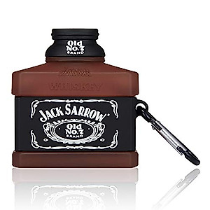 Mulafnxal for Airpod Pro 2019/Pro 2 Gen 2022 Case, Cute Drink Silicone Air pods Cover, 3D Funny Fun Cool Keychain Design Stylish Kits Soft Skin Cases Boys Teens Men for Airpods Pro (Jack Bottle)