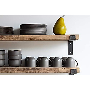 Urban Legacy Deep Shelves | Torched White Oak Modern Hardwood with Full Brackets | High Weight Capacity