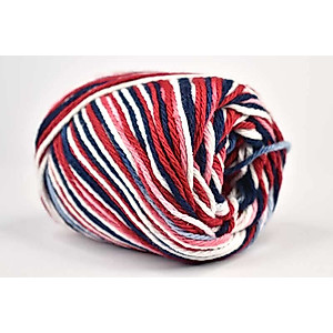 Sugar'N Cream Yarn - Ombres-Red, White & Blue