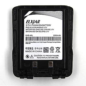 elxjar (2-Pack) 3.7V 2000mAh KNB-46L Li-ion Battery for Kenwood TK-3230 TK3230 TK-3238 TK-3400 Portable Two Way Radio