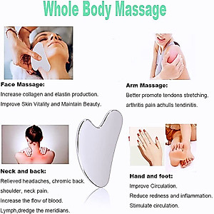 sanforce Gua Sha Facial Tools Stainless Steel Face Roller and Gua Sha Set for Puffiness and Skin Care Routine,Lymphatic Drainage, Facial Tension