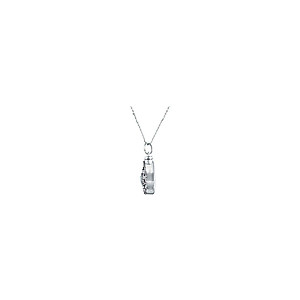 The Men's Jewelry Store (Unisex Jewelry) Antiqued Sterling Silver December CZ Birthstone Teardrop Ash Holder Cremation Urn Ash Holder Necklace 18 Inches