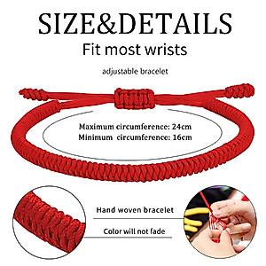 JENDEAR SHINE Tibetan Buddhist Bracelets for Women and Men, Hand Braided Rope Adjustable, Luck Faith Couple Friendship Gift