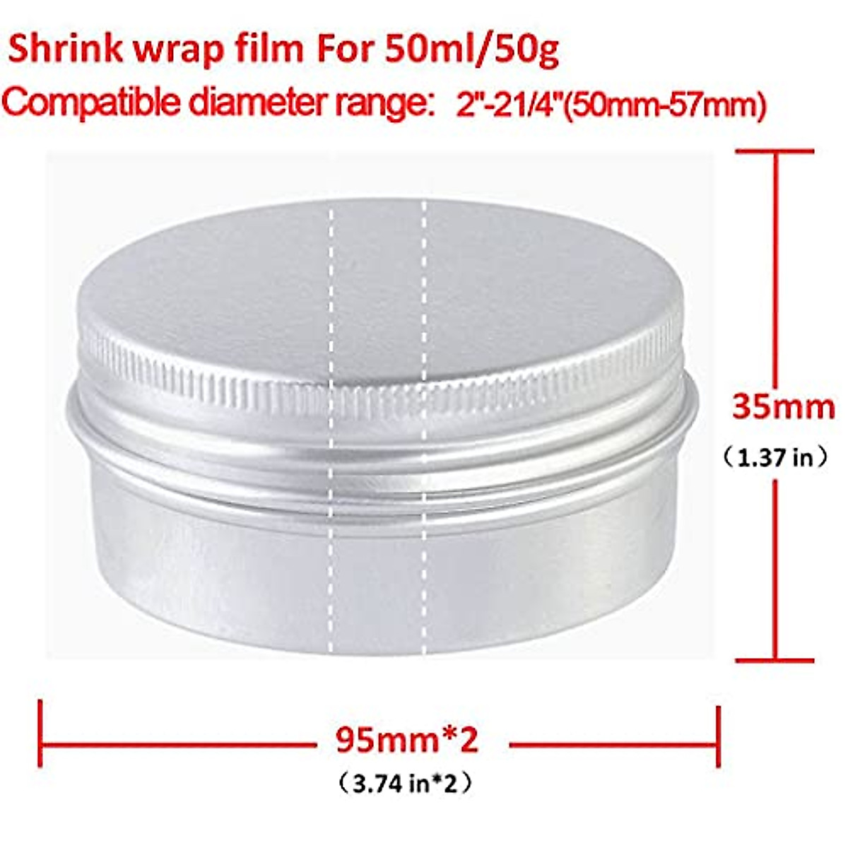 200Pcs Clear Perforated Shrink Bands for 50g Aluminum Jar, Easy to Use, Make Products More Professional (For 50g Aluminum Jar)