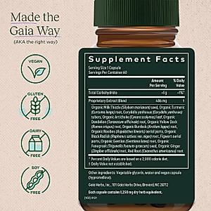 Gaia Herbs Liver Cleanse - Liver Health Support Herbal Supplement with Milk Thistle, Burdock, Turmeric Curcumin, Dandelion, and More - 60 Vegan Liquid Phyto-Caps (30 Servings)