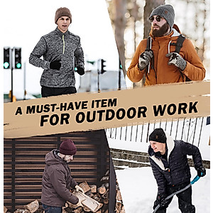 Wmcaps Warm Beanie for Men Women, Fleece Lined Beanie Warm Winter Caps Unisex Fashion Knit Cuffed Cap (Black)