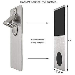 Beer Bottle Opener Wall Mounted with Magnetic Cap Catcher Wall Mount Bottle opener Magnet | Beer gifts for men | Father's day | Man cave decor accessories | Dad Birthday Gift