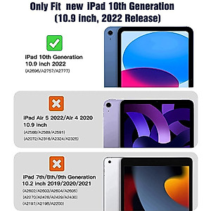 LTROP Kids Case for iPad 10th Generation 10.9 Inch 2022, iPad 10.9 Case 10th Generation, with Shoulder Strap, Durable Light Weight Handle Stand Child-Proof Bumper Case for iPad 10th Gen 2022, Blue