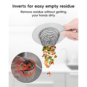 1Pack Kitchen Sink Drain Strainer for Easy Clean Large Basket & 1Pack Bathtub Drain Hair Catcher, Wokdada Fast Drainage Shower Drain Hair Catcher