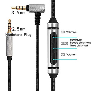 FAAEAL QC35 Cable Aux Cord Replacement for Bose 700 QuietComfort QC45 QC35II QC25 Noise Cancelling Headphones, JBL E45BT E55BT E65BTNC Earphone,2.5mm to 3.5mm Extension Aux Cord(4.9ft)