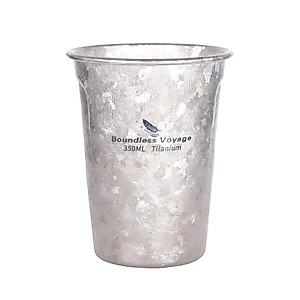 iBasingo 350ml/12oz Titanium Beer Cup Single Layer Mug Coffee Tea Cola Cup Outdoor Camping Travel Lightweight Water Cup Picnic Garden Party Cup Festival Gift Ti3087D