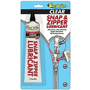 STAR BRITE Snap & Zipper Lubricant - Clear, Non-staining for Clothes, Jeep Tops, Wetsuits, Dive Suits, Gear Bags, Coolers, Biminis, Cushion Covers & More 1.75 OZ (089102)