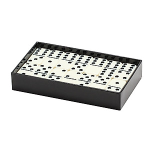 Double Six Professional Dominoes - White with Black Dots, Case Color May Very