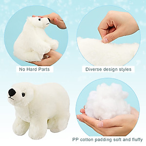 Funtery 7 Pieces Large Stuffed Arctic Animals Set Cute Plush Stuffed Ocean Animal Include Seal Polar Bear Penguin Plush Sea Creature Toys Set for Birthday Wedding Party Favor Gift(Ocean Animals)