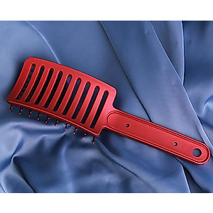 arc ventilation brush for fast drying, curved ventilation hole declination dryer hair brush, anti-static fast drying modeling tool, suitable for wet/dry hair