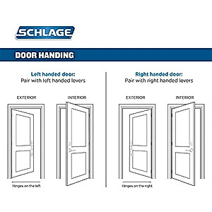 SCHLAGE Dexter by Schlage J170SEV716RH Seville Decorative Inactive Trim Right Handed Lever, Aged Bronze