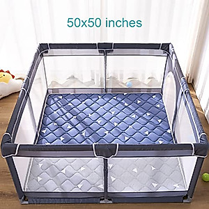 Premium Foam Baby Play Mat,50x50 Play Mat for Playpen, Thicken One-Piece Crawling Mat, Non-Slip Cushioned Baby Playpen Mat for Playing, Baby Playmat Floor Mat for Infants, Babies, Toddlers