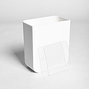 MOSUNKA Self Adhesive Wall Mounted Storage Box Bathroom Makeup Wall Organizer White Pen Holder Remote Cellphone Holders for Bedroom Home Decor Kicthen Room 2Pcs