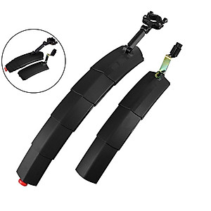 Retractable Bike S Set, Front & Rear Mountain Road Bike Mudguard Tyre Mud Guard with Led Light (Black) Road Bike S 700C 28Mm Front and Rear ycle Splash Guards
