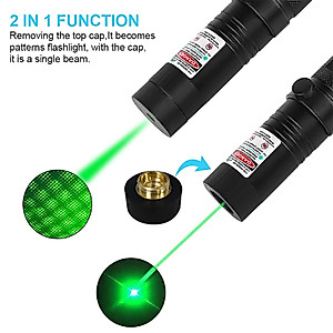 DOLOEDY High Power Green Laser Pointer Clicker Lazer Pointer Long Range for Indoor Interactive Teaching, Outdoor Cat Toys Pointer, Bright Clicker for Dog Training Exercise USB Recharge