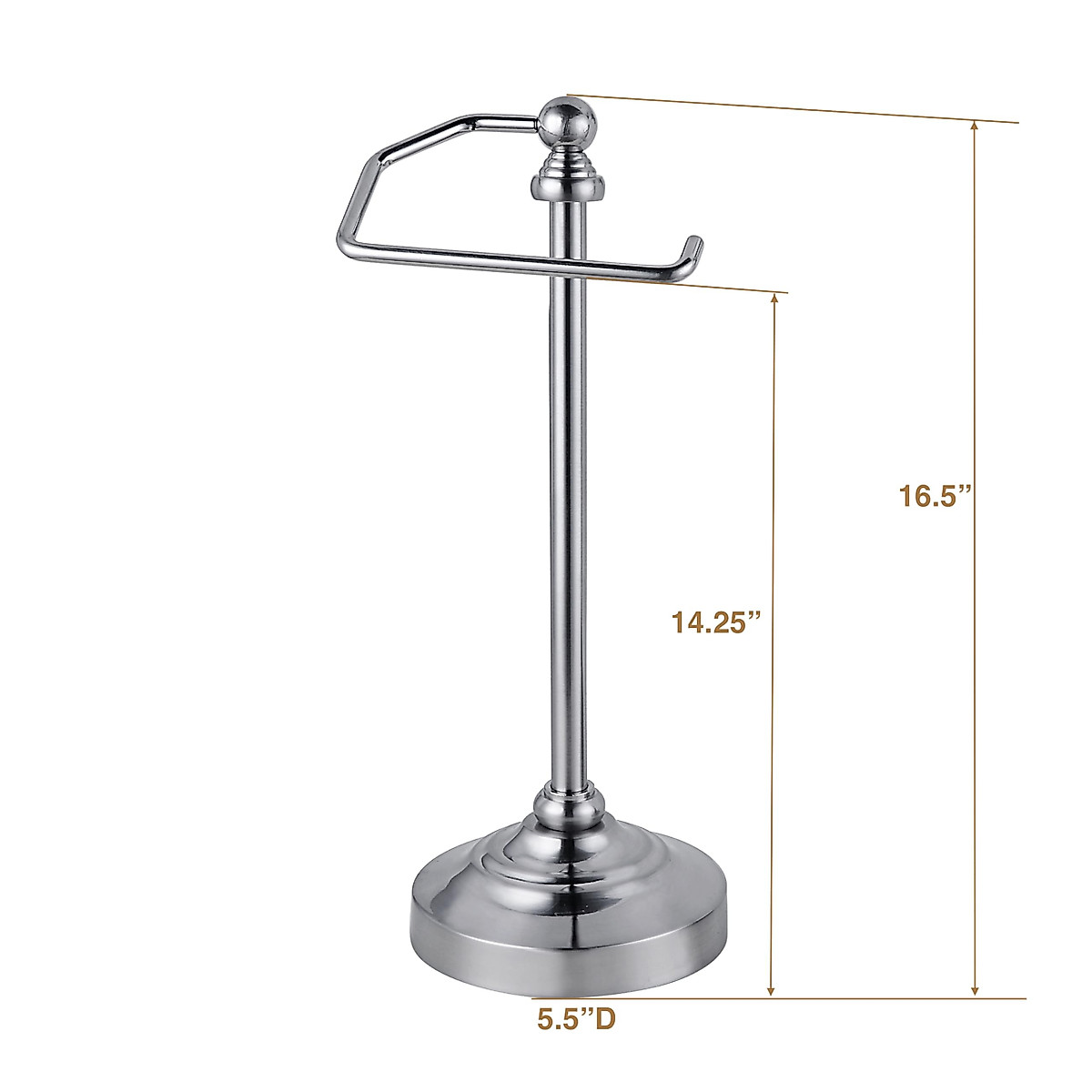 SunnyPoint Deluxe Free Standing Heavy Weighted Countertop Fingertip Towel Holder Stand (Satin Nickle)