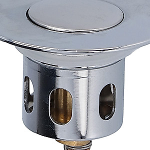 Wash Basin Bounce Drain Filter, Stainless Steel Press Type Bathroom Sink Drain Stopper Plug, Bathroom Bathtub Sink Draining Water Accessories