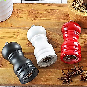 KVSERT Wood Salt and Pepper Grinder Set Pepper Salt Shaker, Solid Wood with Adjustable Coarseness Red