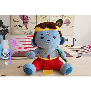 MODI TOYS Baby Krishna (11 inch) Mantra Singing Plush Toy | Ideal for Newborns, Infants, Toddlers, Grandparents | Best for Diwali, Baby Shower, Birthday, Housewarming