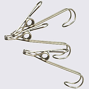 JZMYXA Stainless Steel Clothes Pins, 304 Stainless Steel Metal Long Tail Clothes Pins Stainless Steel Hook Clothes Pins Large Rust-Proof Clothes Pins (12)