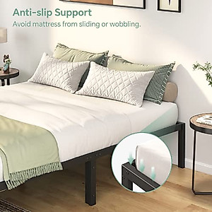 FEMOND Twin Bed Frame, 14 Inch Metal Bed Frame Platform with Storage, Noise Free, Heavy Duty Steel, No Box Spring Needed, Anti-Slip, Easy Assembly (Max Load: 1000lb)