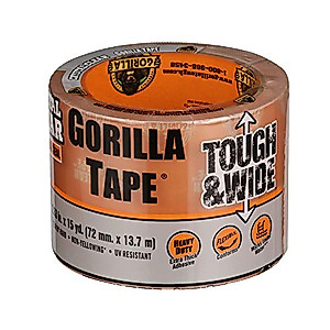 Gorilla Crystal Clear Repair Duct Tape Tough & Wide, 2.83" x 15 yd, Clear, (Pack of 1)