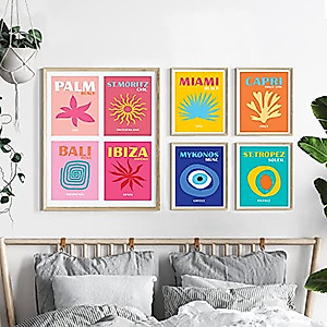 Woonkit 12 set Preppy Room Decor, Posters for Room Aesthetic, Trendy College Dorm Wall Decor, Cute Bedroom Office Living Room Home Wall Art Prints, Travel Pictures, Collage Kit Coconut Teen Girl Kawaii Stuff (A - PREPPY TRAVEL)