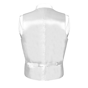 Biagio Men's SILK Dress Vest & Bow Tie Solid WHITE Color BowTie Set sz XL