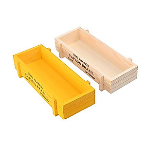 Hemoton 2 Pcs Wood Seedling Trays Plant Holder Mini Pot Succulent containers Vintage Flower Pot Starting Pot Vegetable Tray Decorative Trays Succulent Flower Plate faceplate Wooden Outdoor