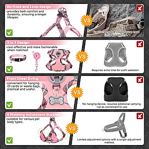 BEAUTYZOO Step in Dog Harness Collar and Leash Set for Small Medium Large Dogs, No Pull No Choke Puppy Harness, Soft Mesh Reflective Pet Padded Vest Adjustable for Doggie Girl or Boy,French Bulldog