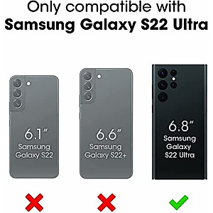 OtterBox Defender Pro Case & Belt Clip/Stand for Samsung Galaxy S22 Ultra (NOT S22 or Plus or Other Models) (Black)