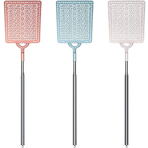 3 Pieces Fly Swatter Manual Retractable Fly Swatter Detachable Telescopic Fly Swatter, 3 Colors