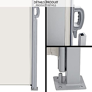 VOUNOT Side Awning Retractable, Outdoor Privacy Screen for Garden, Balcony, Terrace, 55'' H x 118'' L, Beige