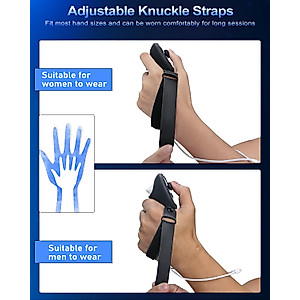 AMZDM Controller Grip for Oculus Meta Quest 3S Oculus Quest 3 VR Accessories Grips Cover for VR Touch Controllers Straps Silicone Covers Protector with Non-Slip Thumbstick Covers 1Pair Black