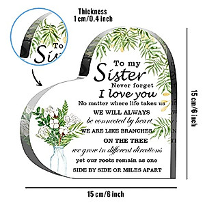 Sisters Gifts from Sister, Acrylic Heart Keepsake, Birthday Gifts for Sisters from Sisters, Meaningful Gifts for Sisters- Keepsake Paperweight Decorative Accessories