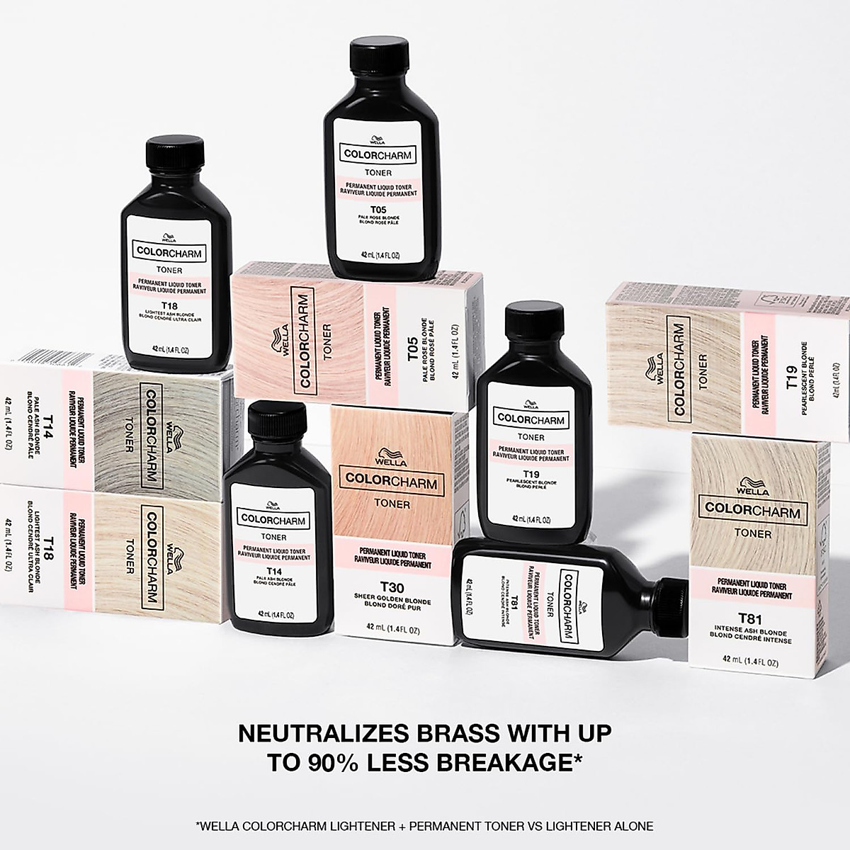 COLORCHARM Permanent Liquid Toners| Neutralize Brass| Free of Parabens| Vegan| T18 Lightest Ash Blonde| 1.4 Fl Oz