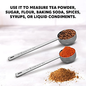 Orblue Premium Coffee Scoop Set - 1 Tbsp (15ml) & 2 Tbsp (30ml) Measuring Tablespoon - Stainless Steel Coffee Measuring Spoon and Scooper with Long Handles - Pack of 2