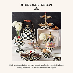 MACKENZIE-CHILDS Supper Club 3-Piece Place Setting, Fork, Spoon, and Knife Dinner Flatware Set, Black-and-White Courtly Check