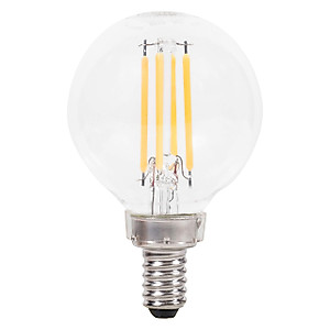 SYLVANIA LED TruWave Natural Series Décor Globe G 16.5 Light Bulb, 40W Equivalent, Efficient 4W, Candelabra Base, Dimmable, 350 Lumens, 2700K, Clear, Soft White - 2 Pack (40784)