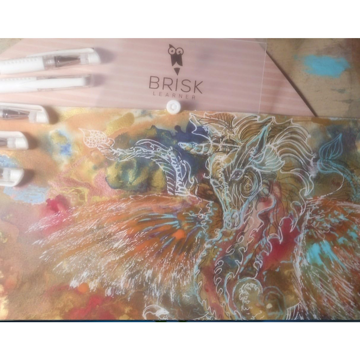 BriskLearner 5 White Gel Pen - 5 Tip Sizes 0.5, 0.7, 0.8, 1.0, 1.2mm for Maximum Opacity Control - Graffiti Ink White Pen for Artists, White Ink Pen - Free White Pencil