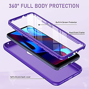 PUJUE for Motorola Moto-G Pure Phone Case: G Play 2023 | G Power 2022 Silicone Matte Case 360 Full Protection - Rugged Bumper Shockproof Drop Protective TPU Cell Phone Cover Woman Men (Purple)