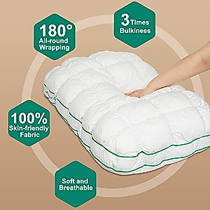 YOUR MOON Fluffy Support Bed Pillow Queen Size, Super Soft Premium Down-Alternative Filling for Sleeping, Luxury Hotel Quality Bed Pillows for Side Sleeper (White)